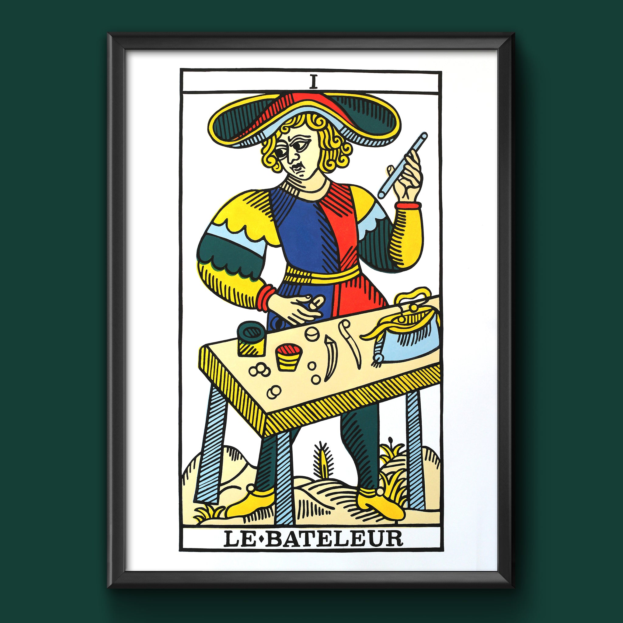 Le Bateleur - Handmade Linocut Print by Krisztina Kondor